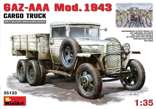 Сборная модель грузовика ГАЗ-ААА мод. 1943 г, 35133, масштаб 1:35