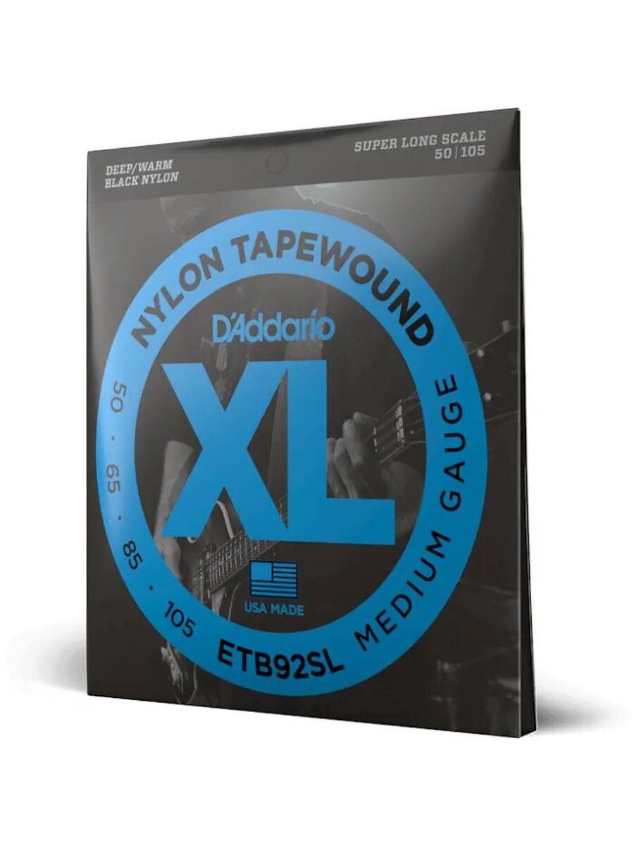 D'ADDARIO ETB92SL стр. бас, 50-105, Super Long Scale, в плоской оплётке, чёрный нейлон