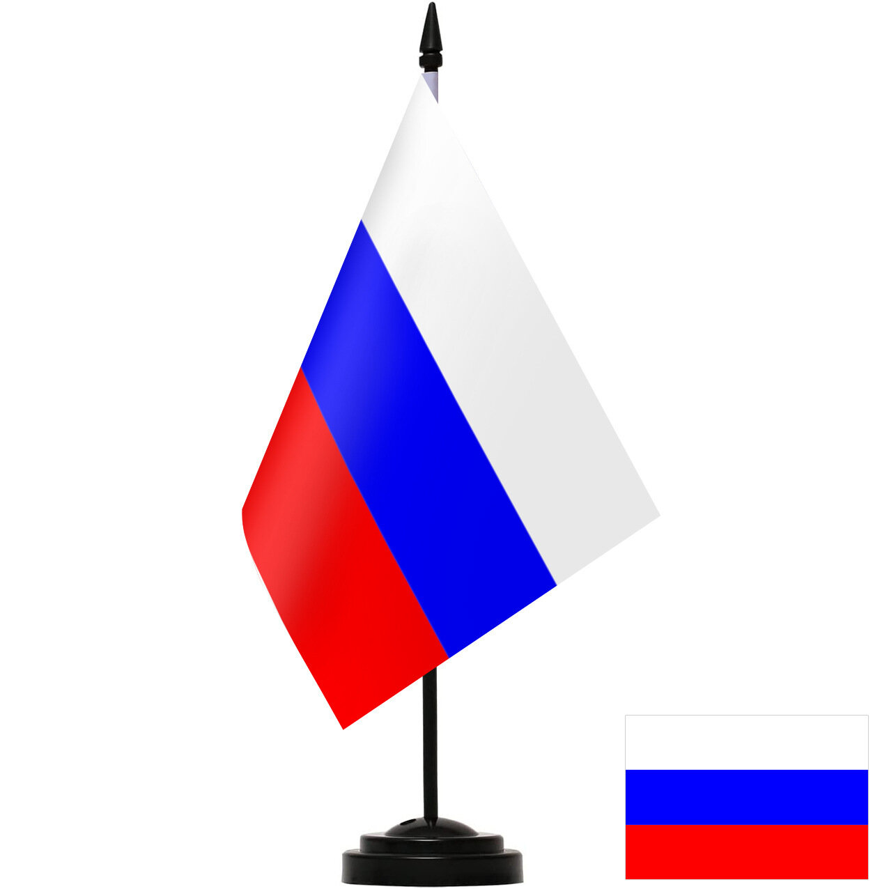 Настольный флаг России с подставкой, флагшток для офиса и переговорной, сувенирный настольный флаг