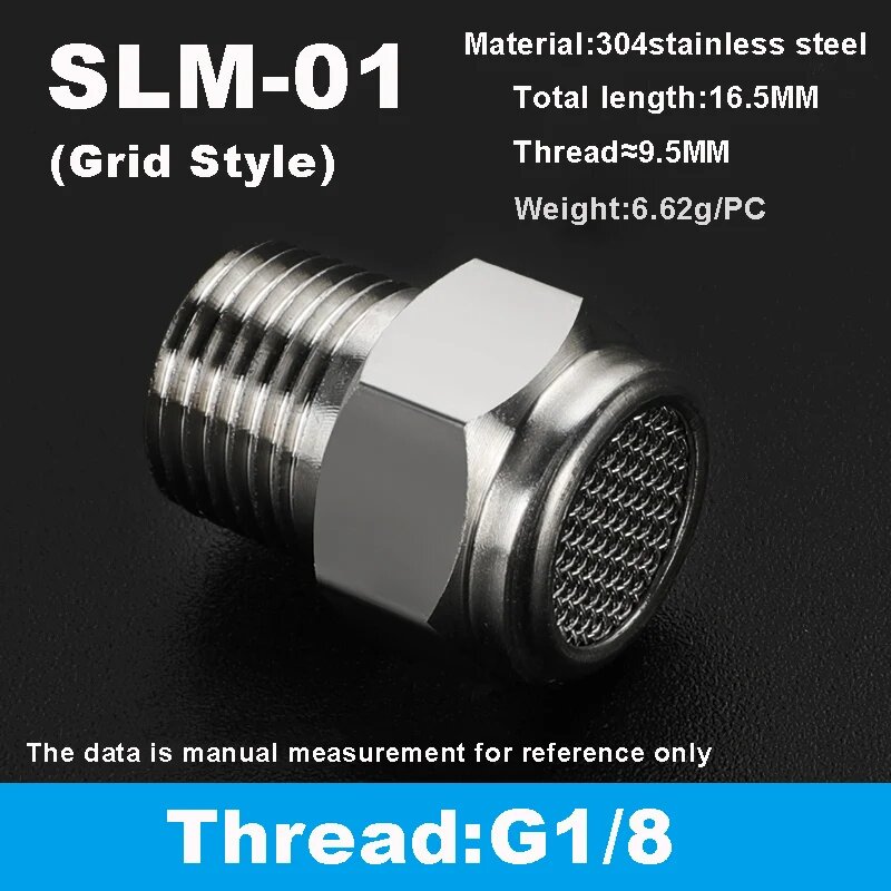 Пневматический глушитель LAIZE 1/8" BSPT из нержавеющей стали 304 SS304 Grid 1I8