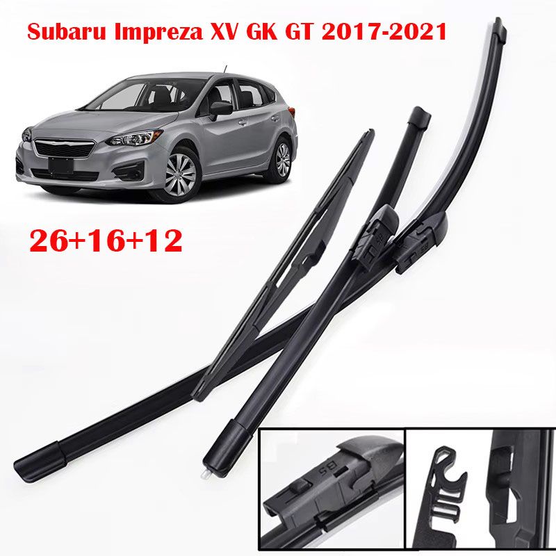 Комплект передних и задней щеток стеклоочистителя Subaru Impreza XV GK GT 2017-2021 26+16+12 дюймов