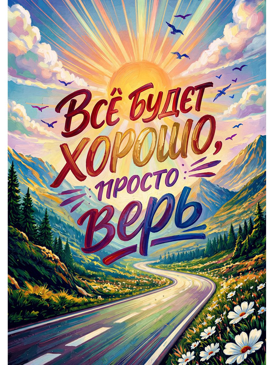 Постер "Верь в Себя". Мотивация. А4 (21*30) см. В ламинации