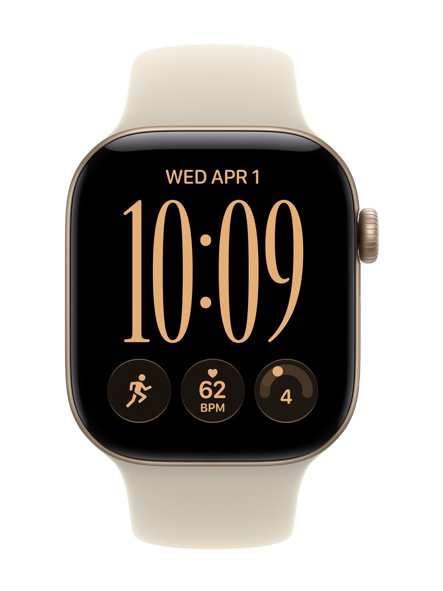 Умные часы Apple Watch Series 12 42 мм GPS, алюминиевый корпус Light Gold, ремешок Sand Sport Band S/M