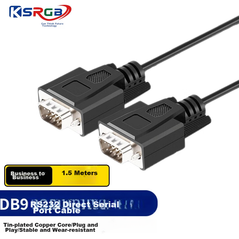 Кабель прямого подключения KSRGB DB9 RS232 для станков ЧПУ и штрихкодовых принтеров 1.5 м мужской-мужской Модель：Кабель