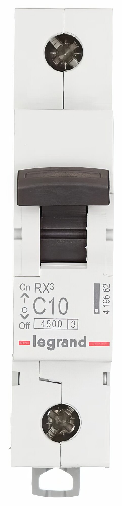 Автоматический выключатель модульный Legrand RX3 1P 10А тип C 4,5 кА 230/400 В (419662)
