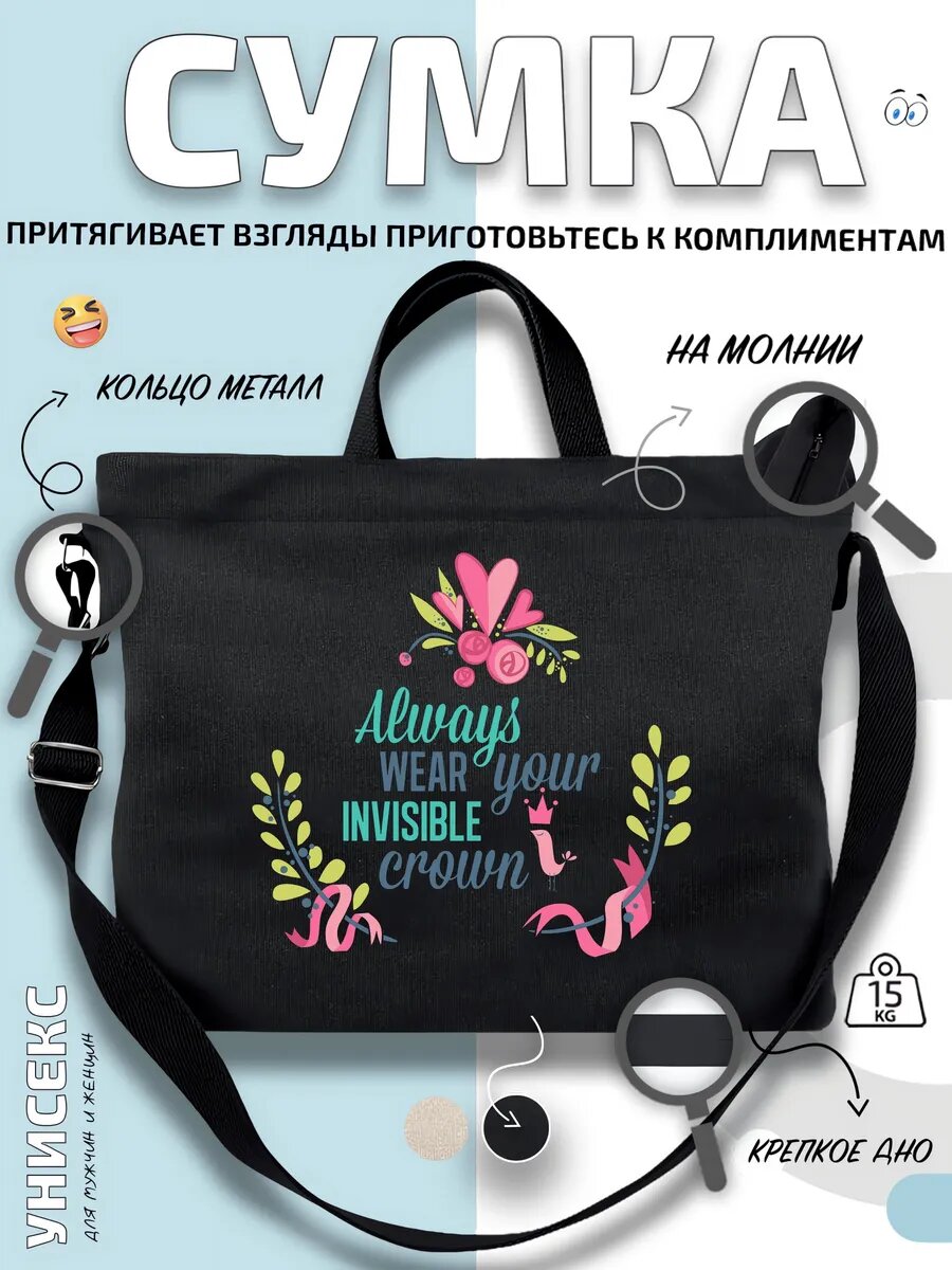 Сумка шоппер  Абстракция с цветами