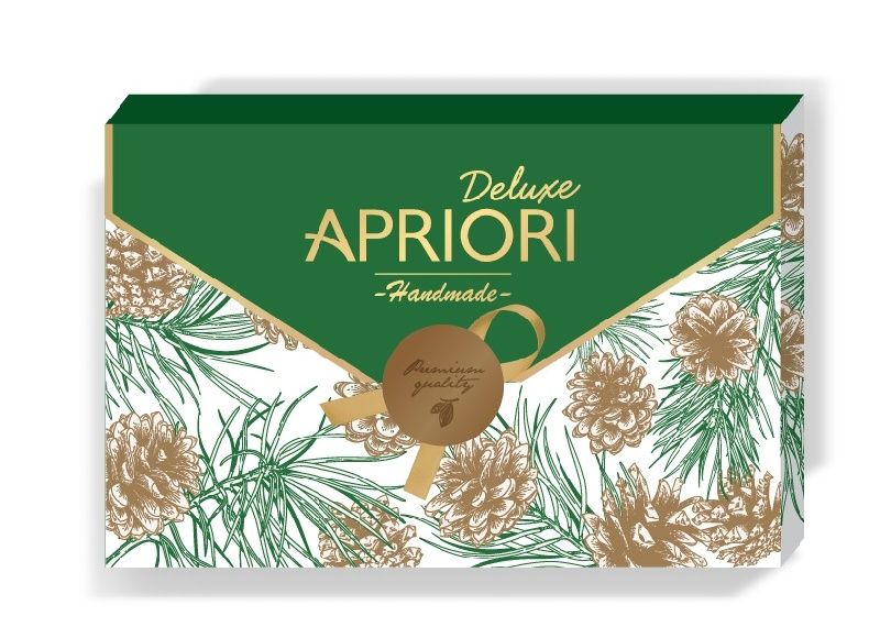 Конфеты APRIORI ТР-4091 ассорти ручной работы, зеленая НГ /картон/ 193г