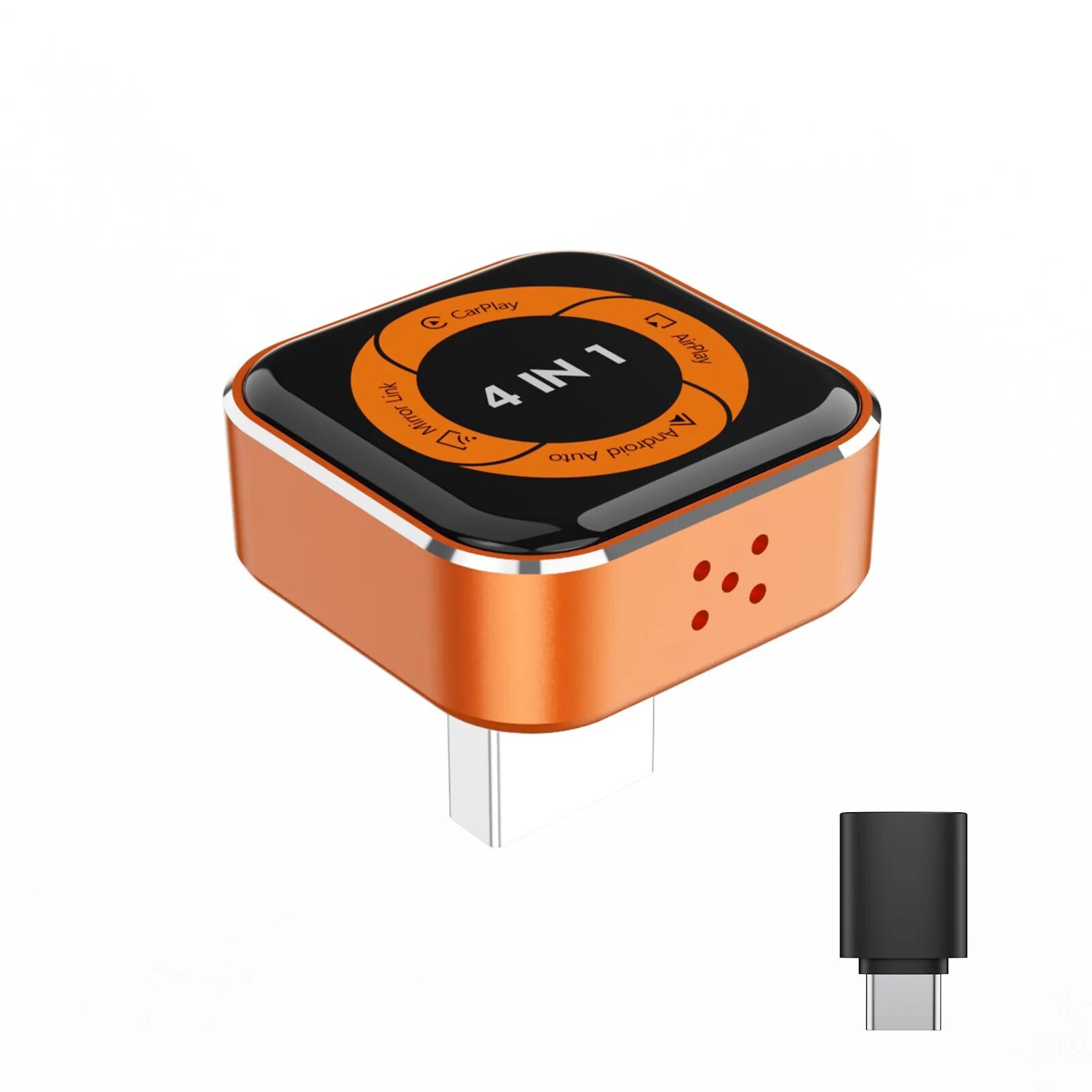 Беспроводной адаптер 4-в-1 для Apple CarPlay, Android Auto, AirPlay, MirrorLink (2026 год), USB-C, Mini, Plug and Play