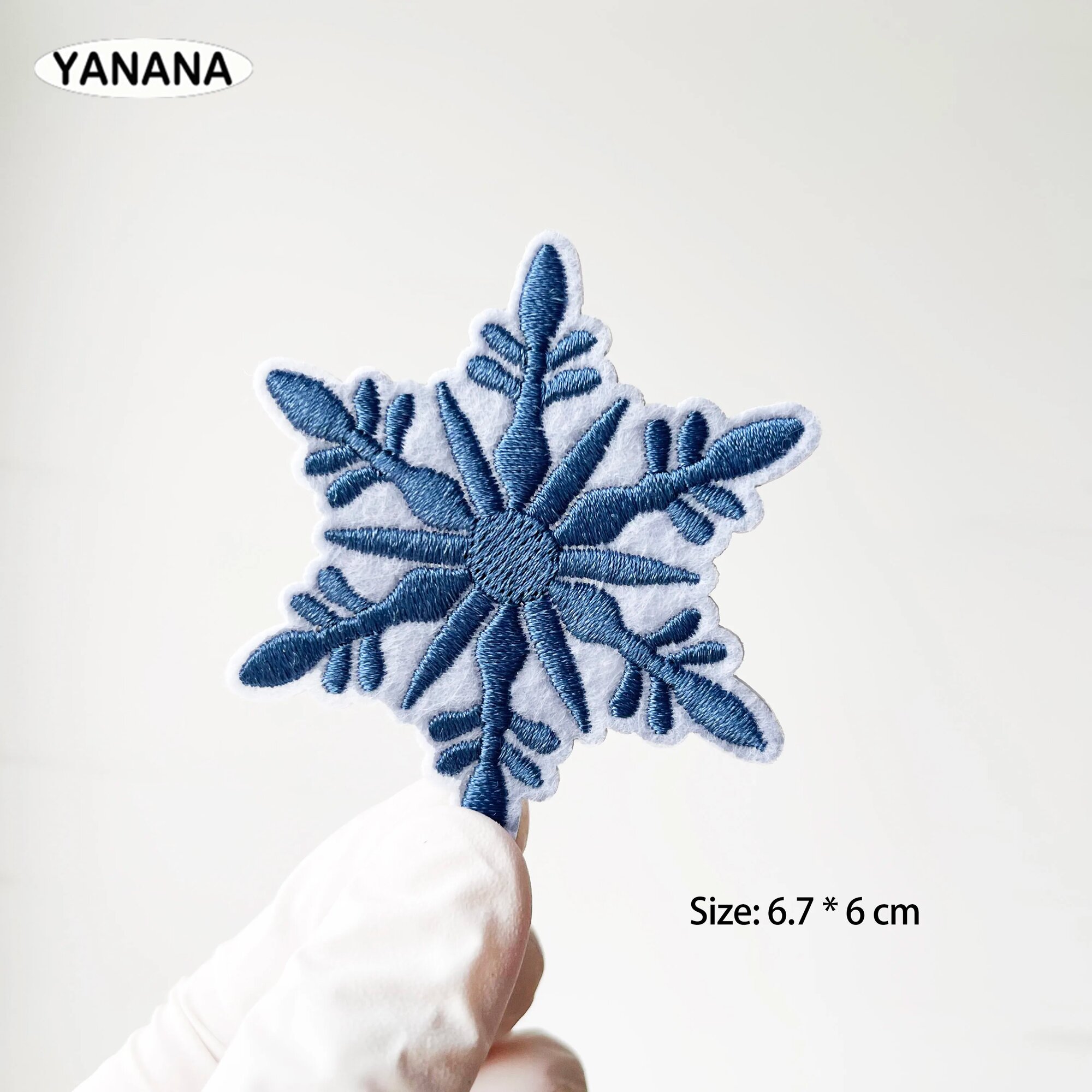 Вышитые зимние нашивки YANANA Синий, 22