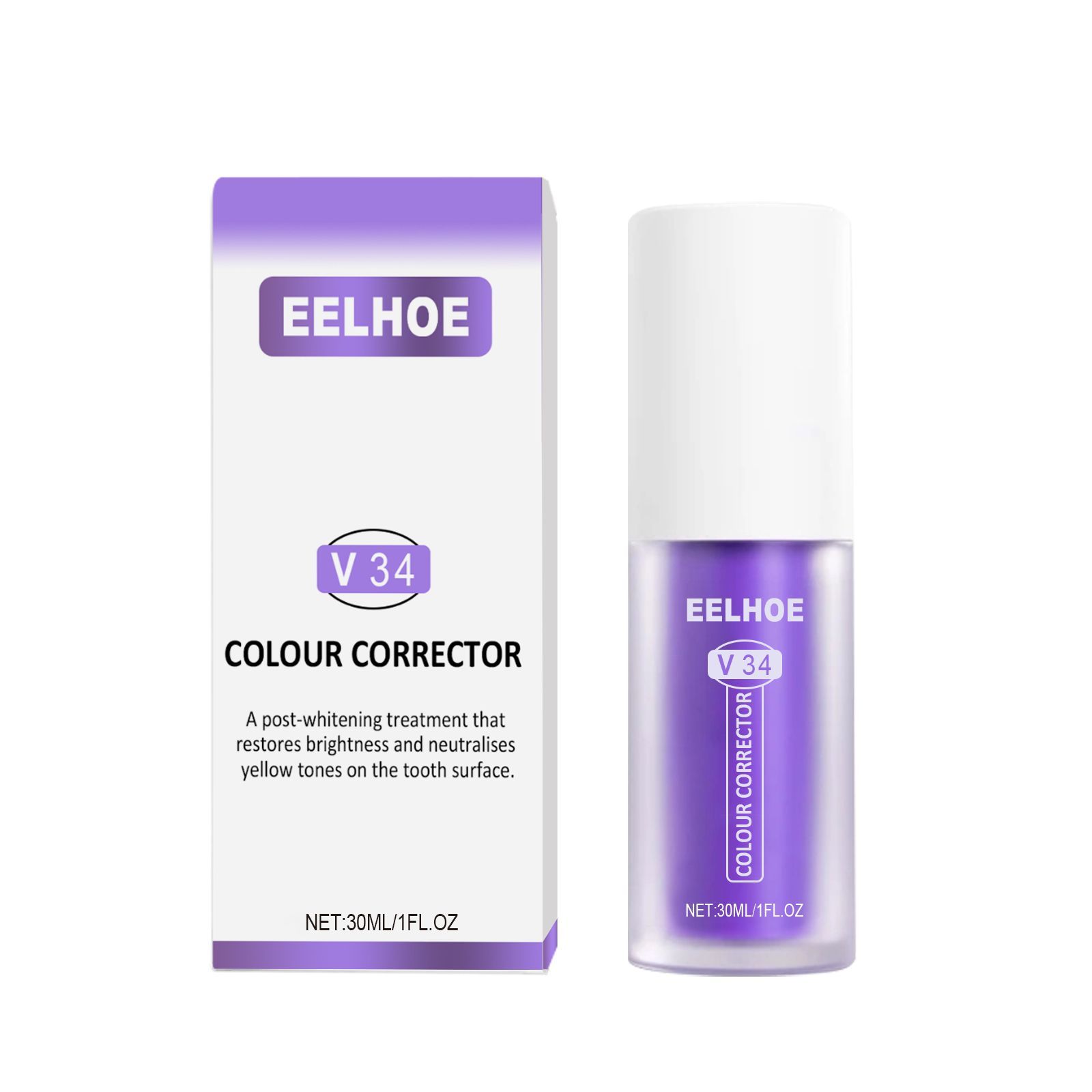 EELHOE V34 фиолетовая зубная паста для осветления зубов
