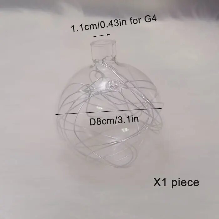 Стеклянный абажур Globe G4, silver, D8cm, 1шт