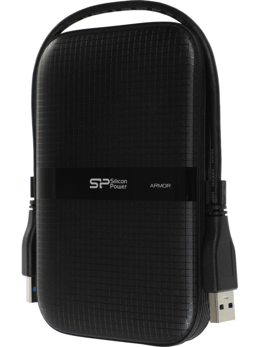 Silicon Power 2 ТБ Внешний жесткий диск Armor A60 (SP020TBPHDA60S3A), Резина, Пластик, черный
