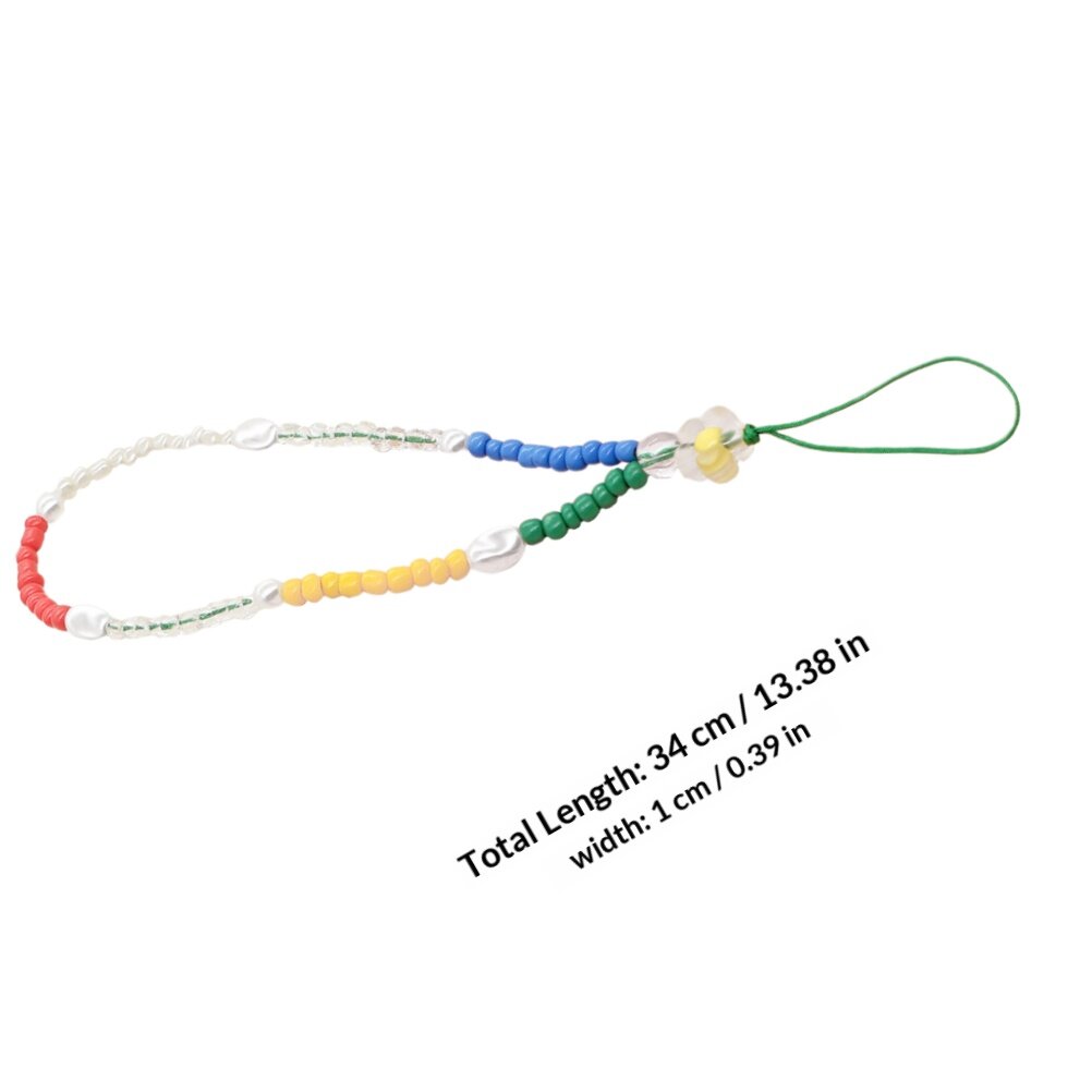 2Pcs Цветной Шнур Для Телефона Антипотерянный Браслет С Бусинами 34X1Cm