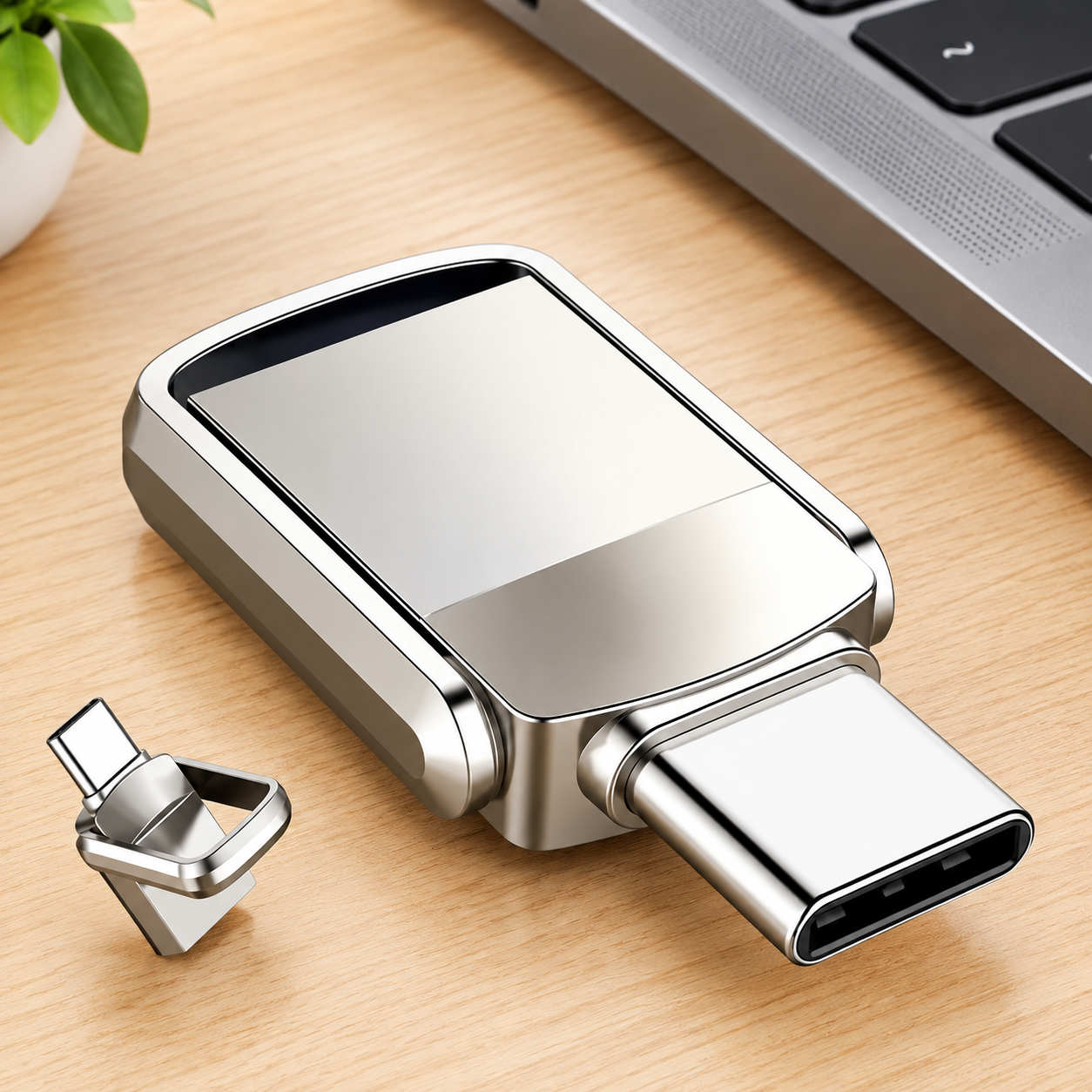 USB-накопитель Type-C 2ТБ, OTG (Цвет товара: серебристый)