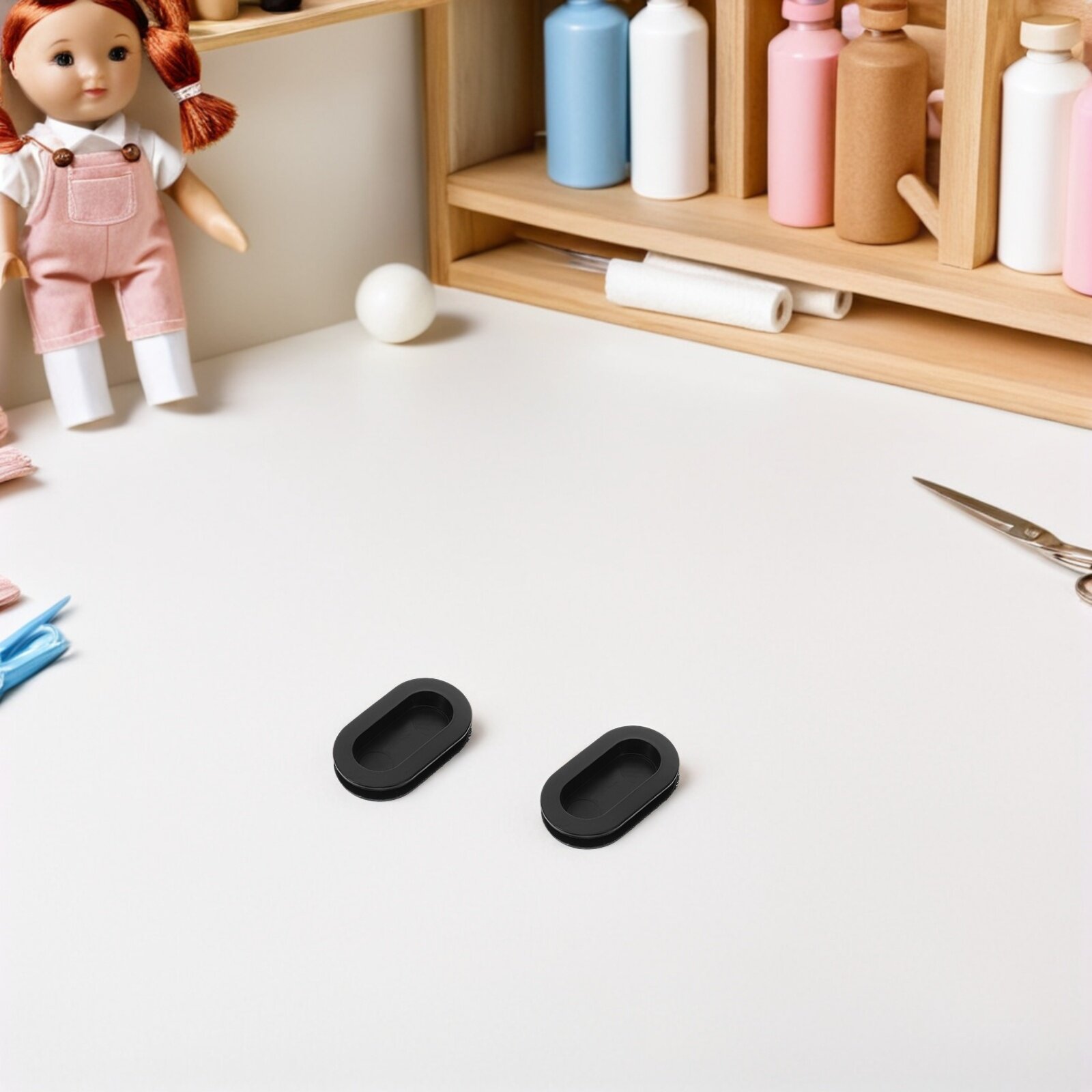 Черная силиконовая овальная заглушка для копилки, двойной слой, 40 шт