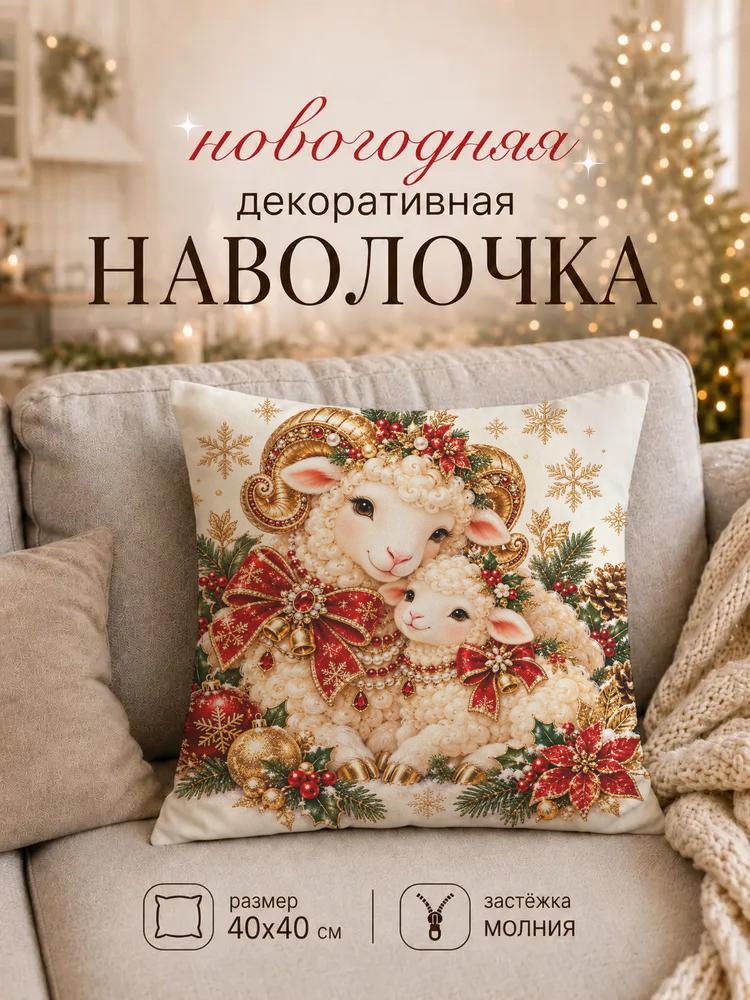 Наволочка декоративная 40x40 см плюшевая с потайной молнией