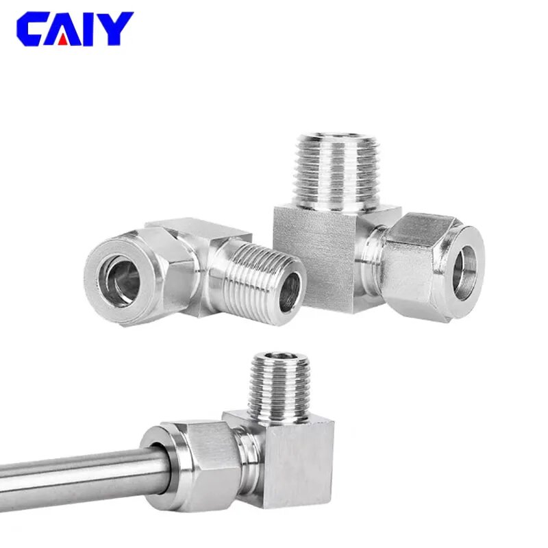 Локтевые фитинги из нержавеющей стали 304, 90°, 3-16 мм 1/4", 10mm OD Pipe