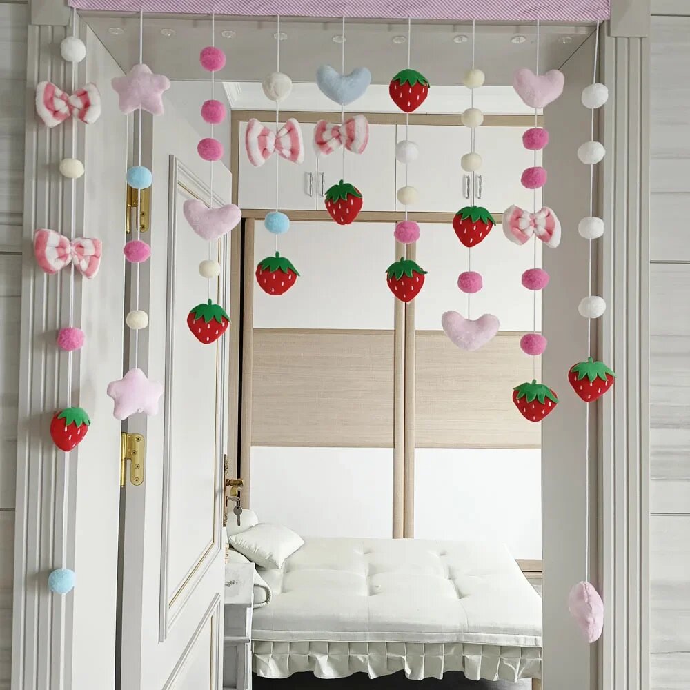 Розовые плюшевые шторы Hoiime, цвет Strawberry