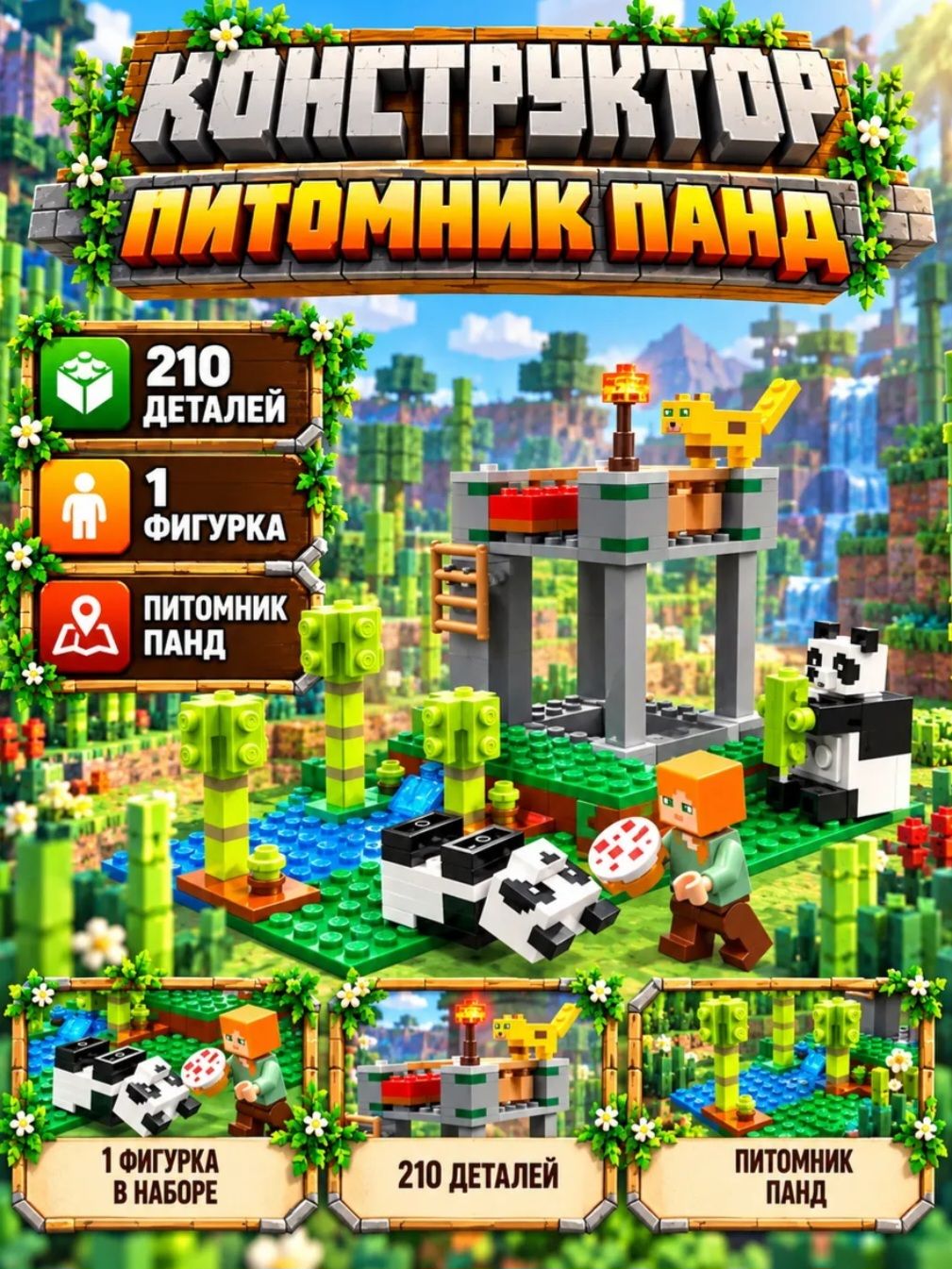 Конструктор Майнкрафт Башня Эндермена, 867 деталей