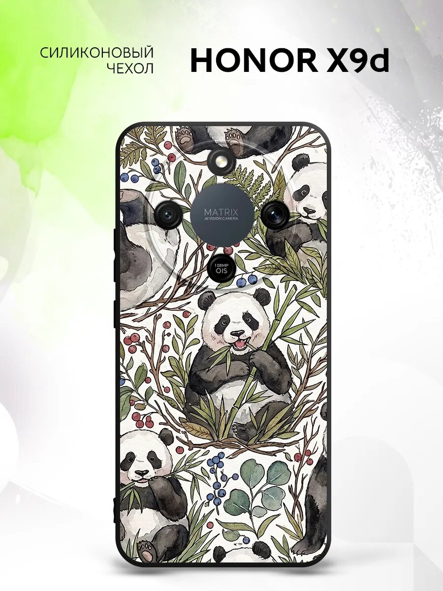 Чехол на Honor X9d, Хонор Икс9д защита камеры, накладка с рисунком милая панда