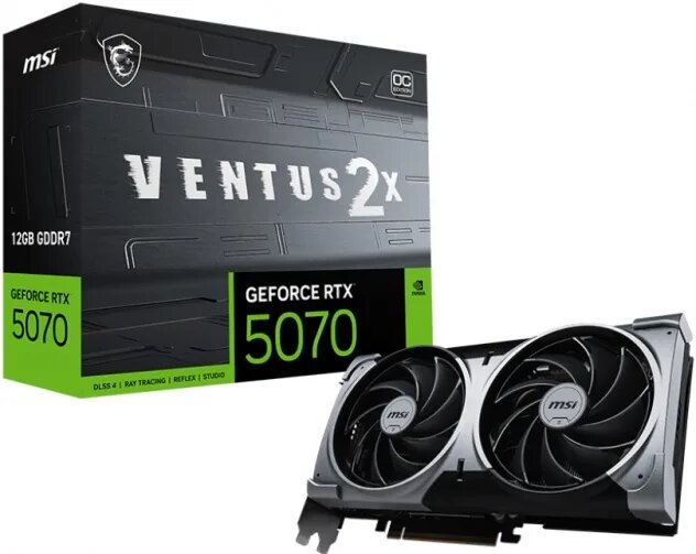 Видеокарта MSI GeForce RTX 5070 VENTUS 2X OC, 12 ГБ