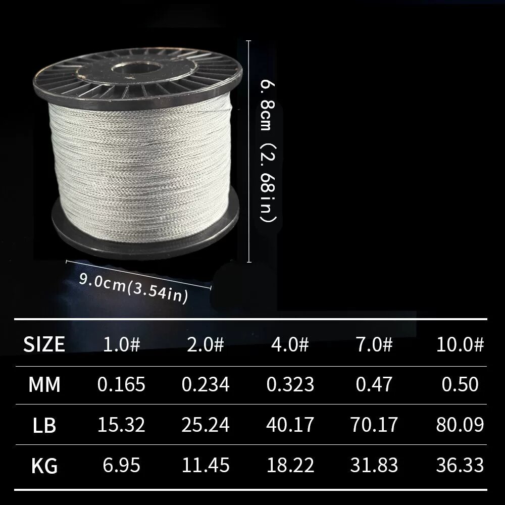4-Strand PowerPro PE рыболовная леска 10.0lb Test 508м Серый для ловли на блесну и окуня