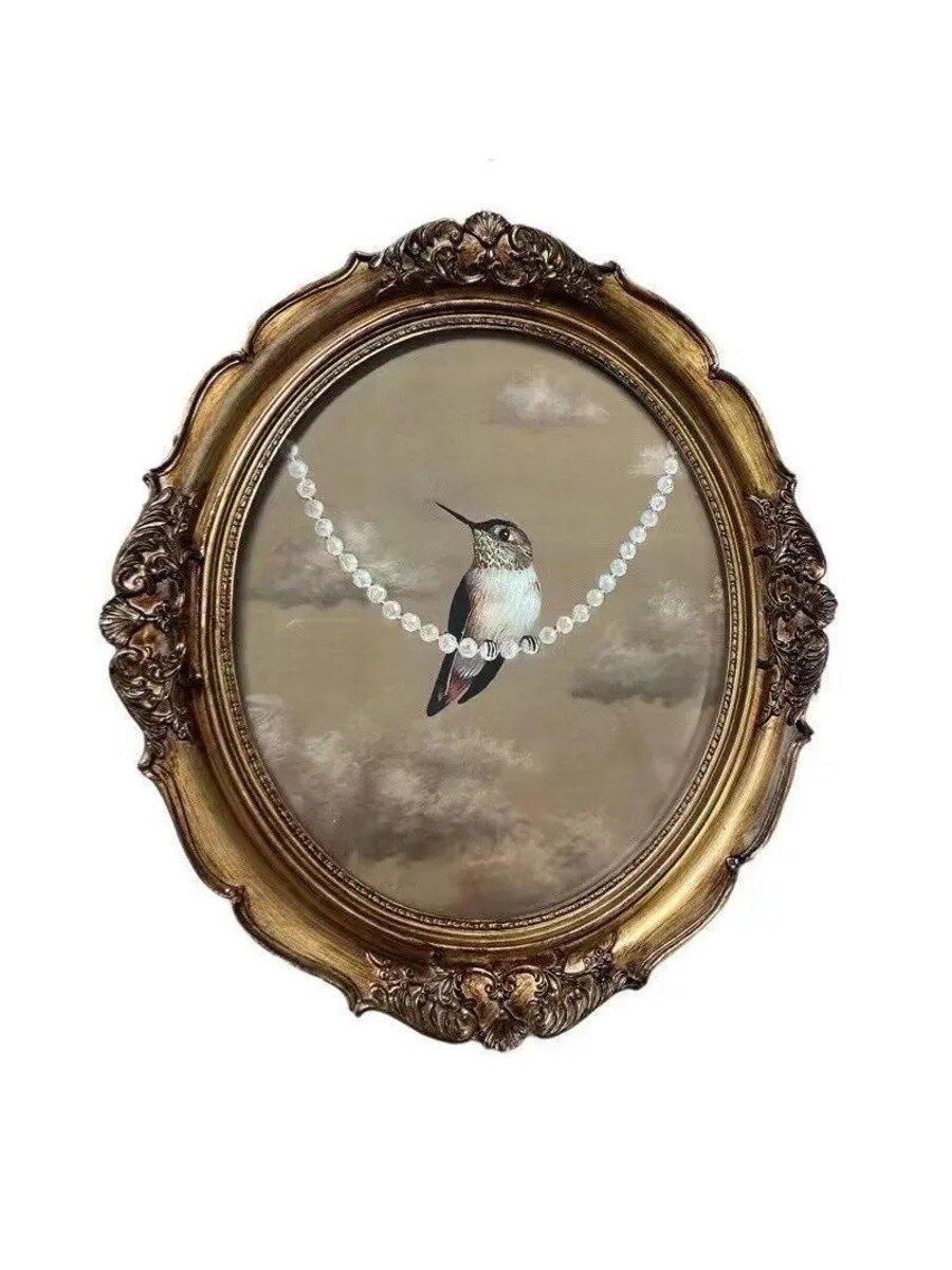 Картина 20x25 см в раме, репродукция, смола, стекло, бумага, 200