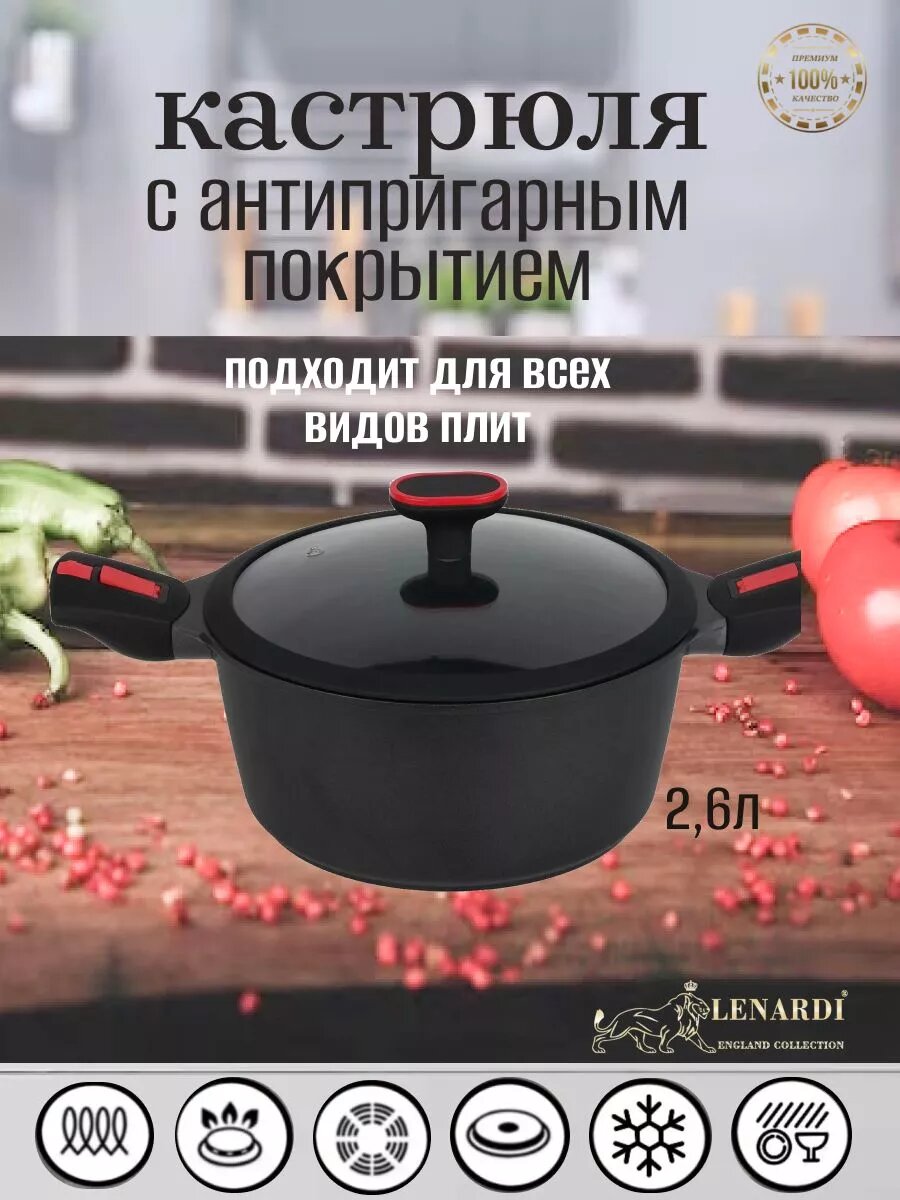 Кастрюля со стеклянной крышкой.