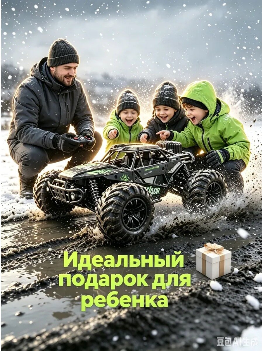 Радиоуправляемый внедорожник 70 км/ч, масштаб 1/14, черный, полный привод
