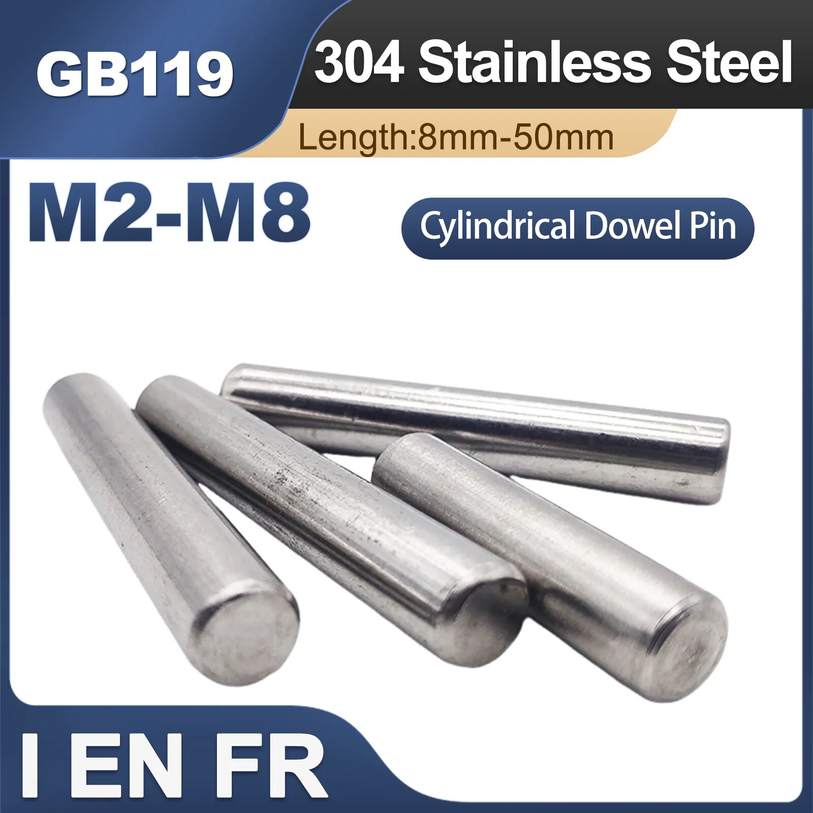 Штифты из нержавеющей стали M2x10mm, 20шт