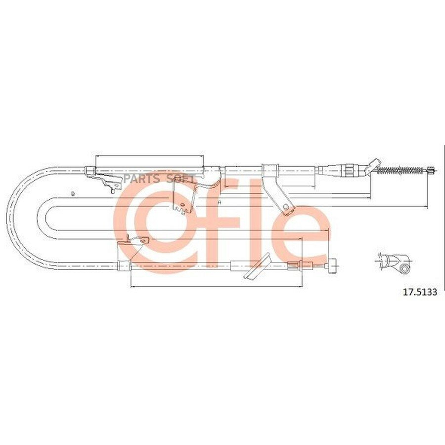 COFLE 92175133 92.17.5133 трос ручника задний левый! L1625/1395\ Suzuki Swift 1.3-1.6i/1.3D 05>