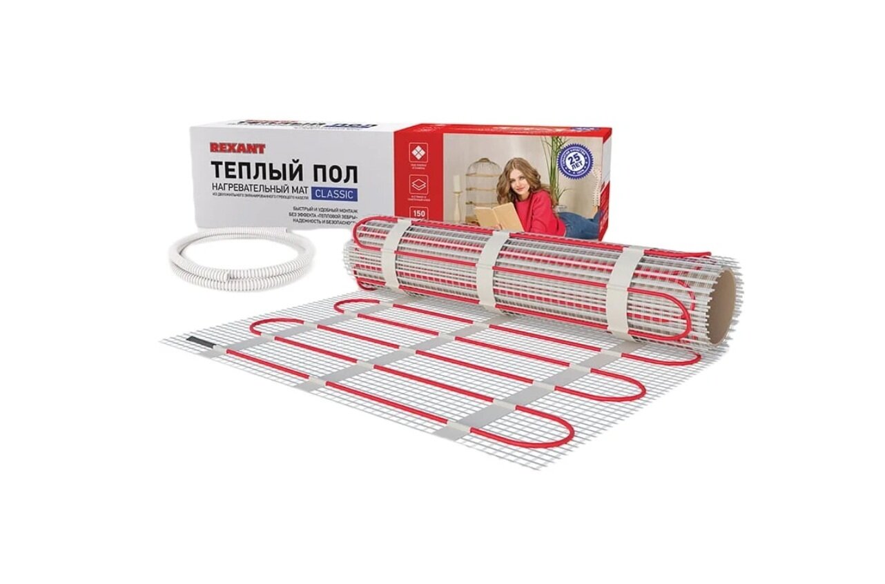 Нагревательный мат Rexant Classic RNX-4.0-600 4 кв. м. 600 Вт