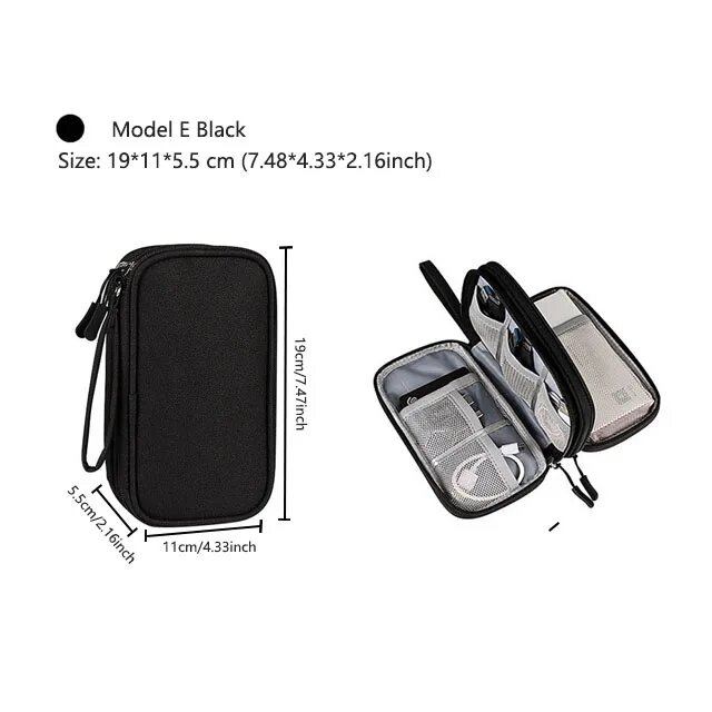 Черная водонепроницаемая сумка для кабелей SNUGUG Model E Black