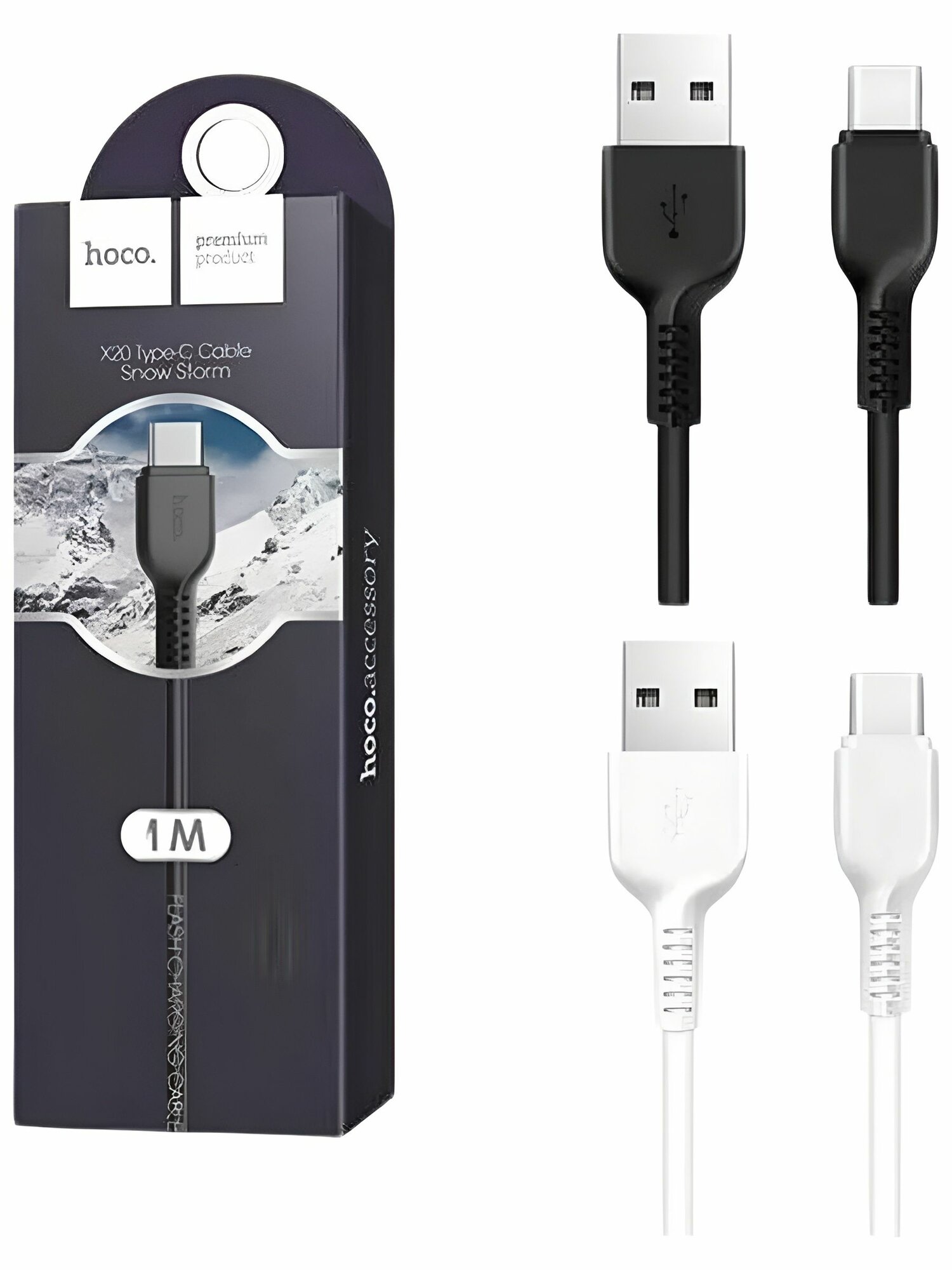 Кабель USB Type C USB X20 1м 2.4A черный Hoco