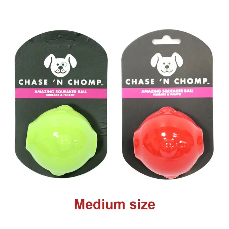 Пищащий мяч для собак Chase 'N Chomp, зеленый, средний