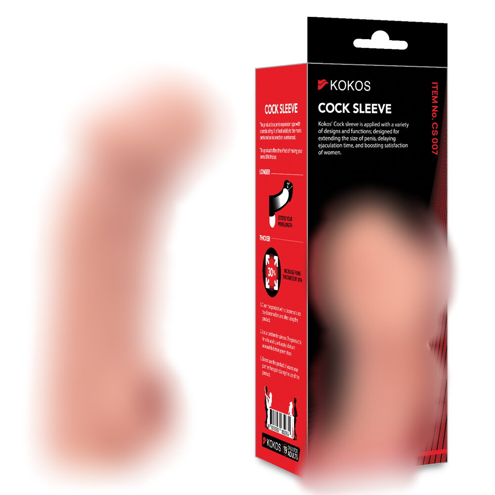 Насадка на пенис "Cock Sleeve" рельефная телесная, Kokos, ТПЭ, Корея