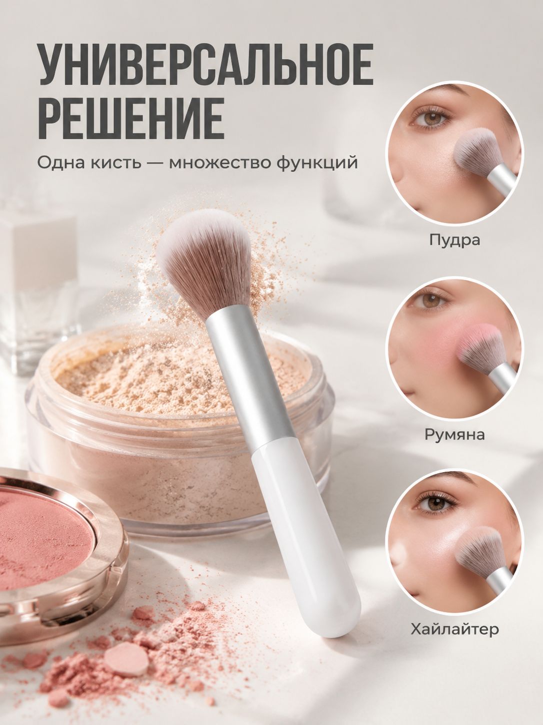 Кисть косметическая Для пудры