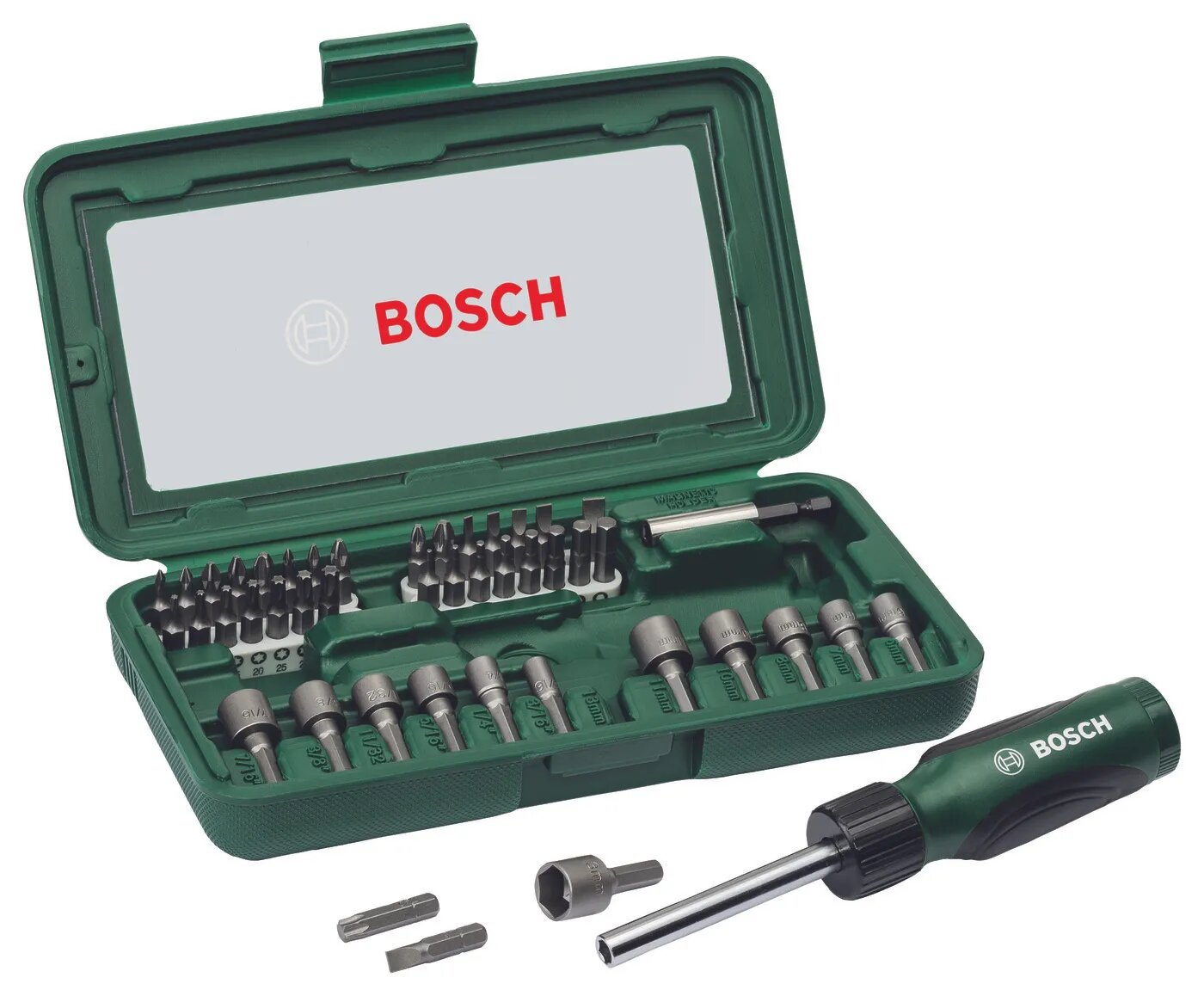 Набор бит и торцевых ключей Bosch 2607019504 из 46 предметов для монтажных и ремонтных работ