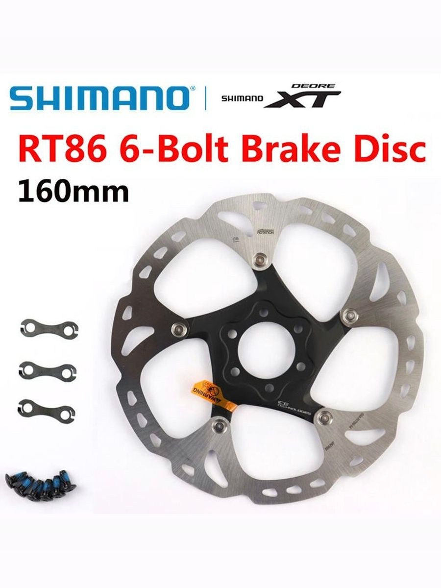 Тормозной диск Shimano SM-RT86, 160мм, крепление 6 болтов, нержавеющая сталь, без коробки