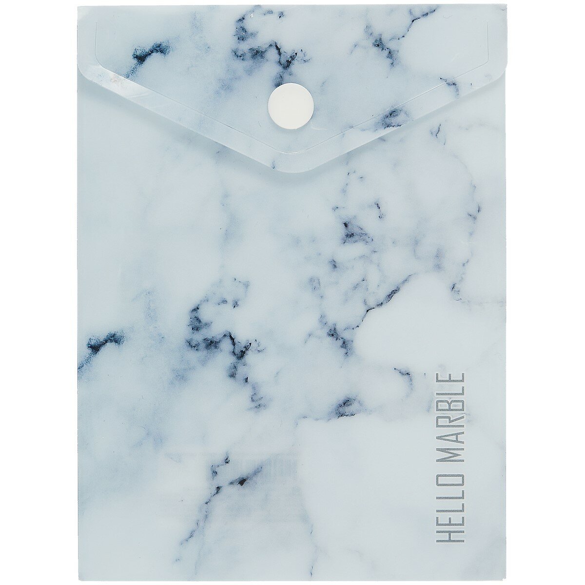 Папка -конверт «Hello Marble» А6 на кнопке, вертикальная