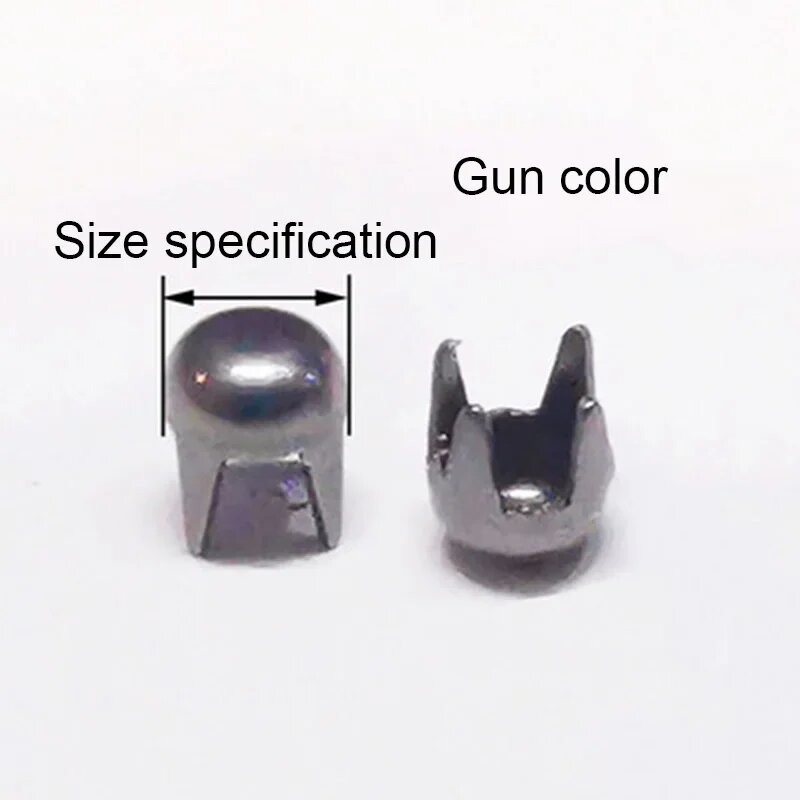 Металлические заклепки с круглым колпачком 2-16 мм Gun color, 6mm(100Pcs)