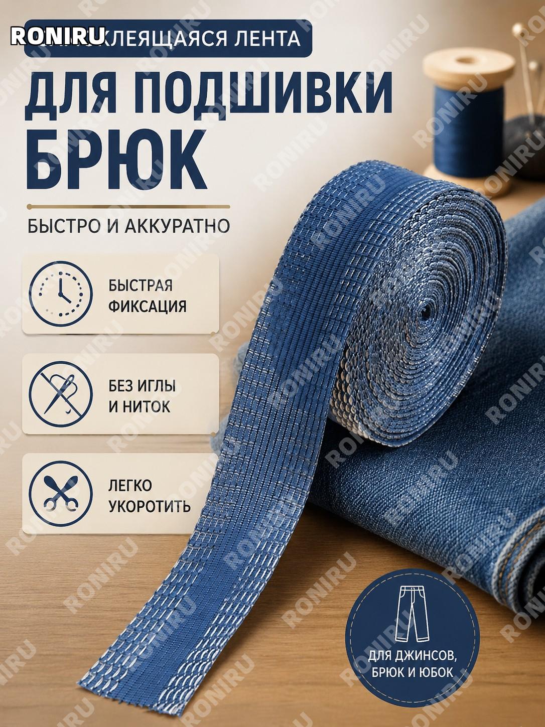 Самоклеящаяся лента для подшивки штанов без иглы и ниток, липкая полоска для укорачивания джинсов, брюк и юбок
