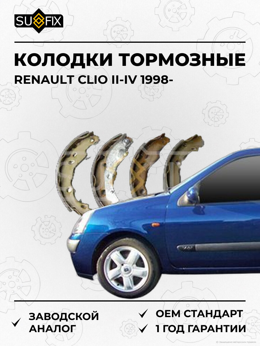 Колодки тормозные SUFIX SY1057 Рено Клио II-IV RENAULT CLIO II-IV 1998