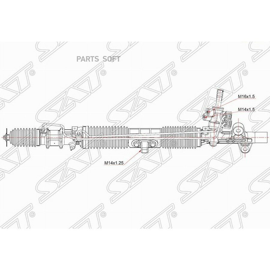 Рейка рулевая Honda CR-V 01-06 (Левый руль) от официального дистрибьютора, SAT, артикул ST53601S9AA01