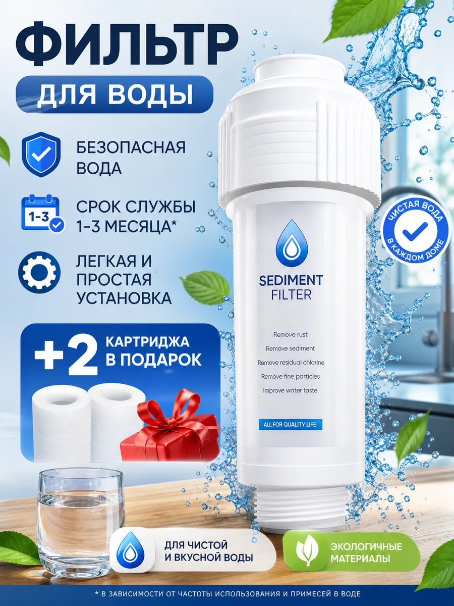 Фильтр для душа от жесткой воды, хлора и ржавчины