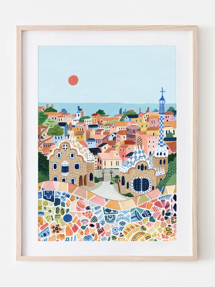Плакат "Барселона, Испания Без рамки ", 70х50 см