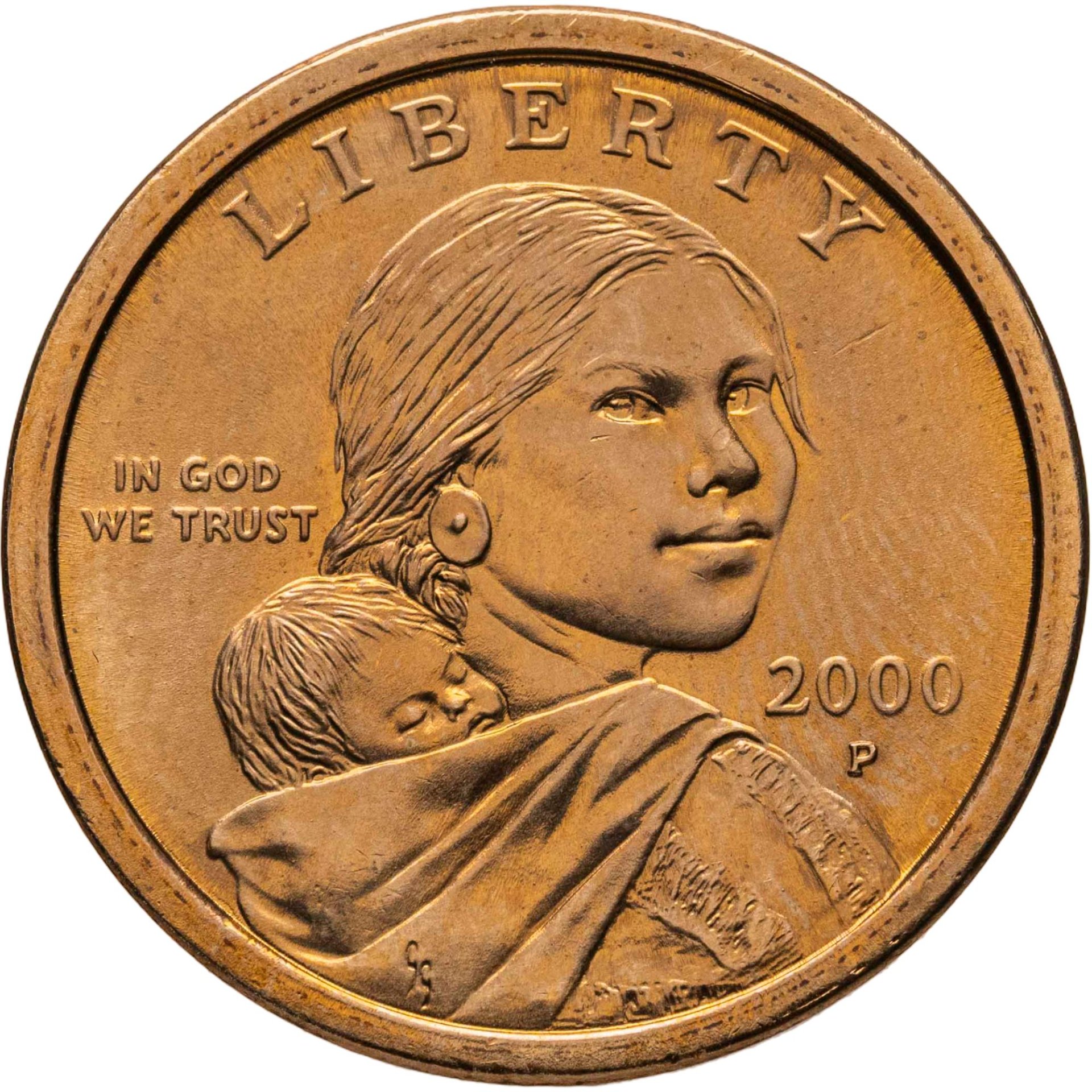 США 1 доллар dollar 2003 "Sacagawea dollar Сакагавея доллар - парящий орёл" знак монетного двора "P" - Филадельфия, Медь, в сохранности UNC