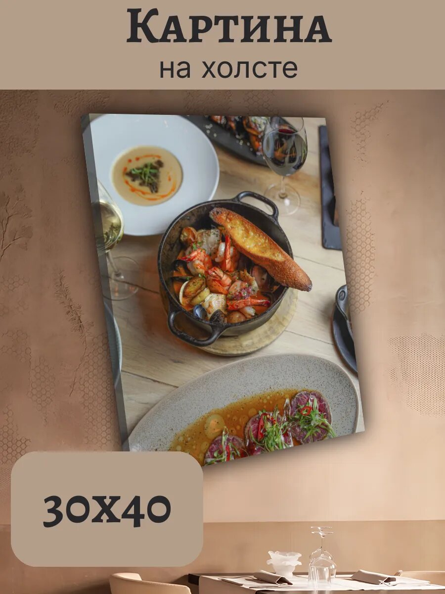 Картина Еда Food Кухня Эстетика 30x40 французская