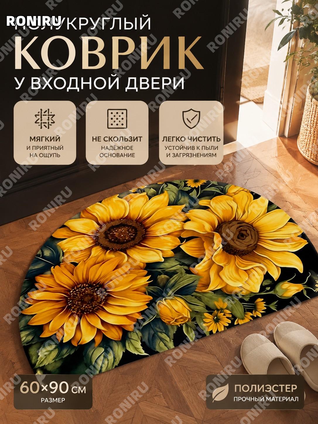 Коврик для входной двери MKO1 60×90 см из полиэстера с хрустальным ворсом точечной основой для прихожей и дома
