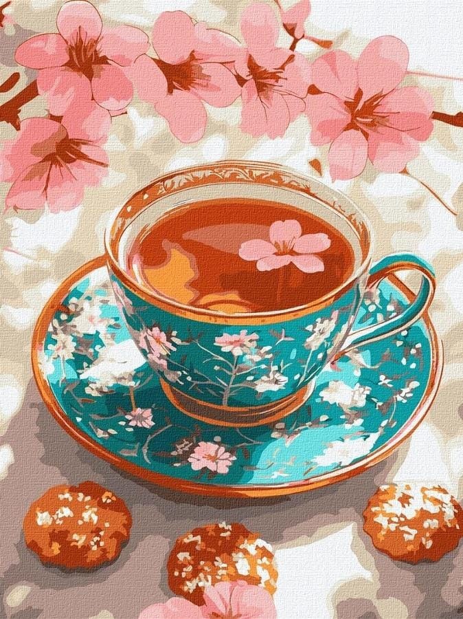 Набор для рисования Ideyka рисование по номерам "Вишнёвый чай", 30x40 см